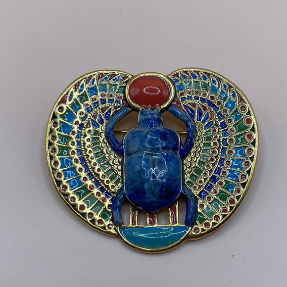 Jewelry | Egyptian Revival Tutankhamun Pectoral Khepri Scarab Beetle ...